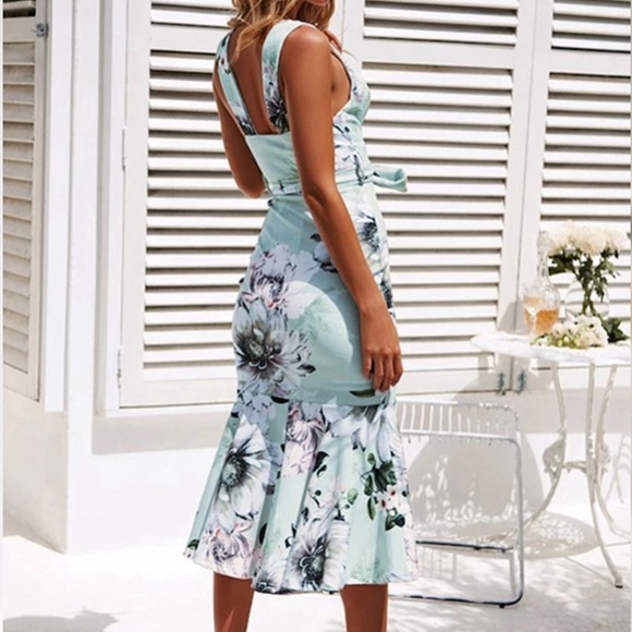 Cherry & Grace | Dresses | Sale Light Blue Floral Dress | Poshmark